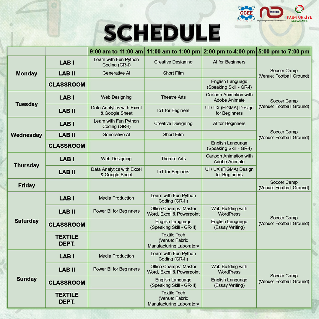 Our Programmes | NED Academy - CCEE | CMPP | PTMC